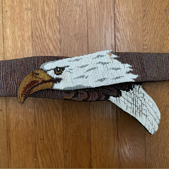 Accessories | Vintage Mary B Hetz Handmade Beaded American Bald Eagle Belt Signed 1986 | Poshmark